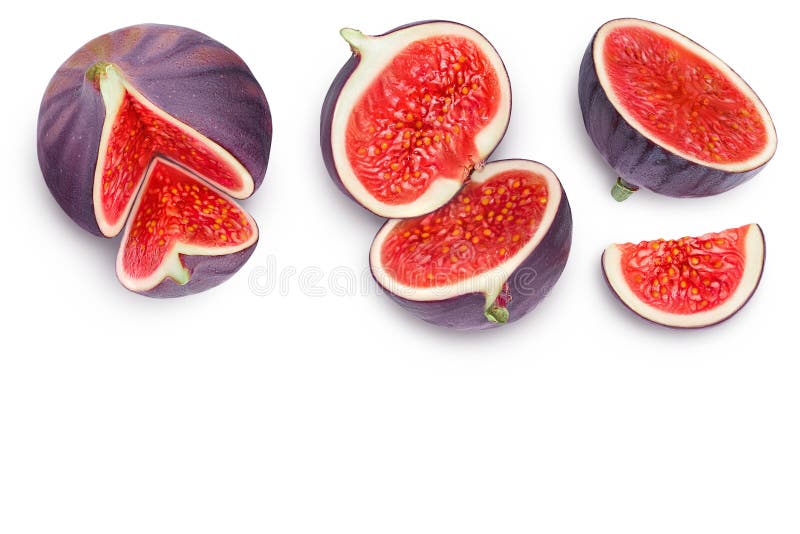 Fig Fruits Isolated on White Background with Clipping Path. Top View ...