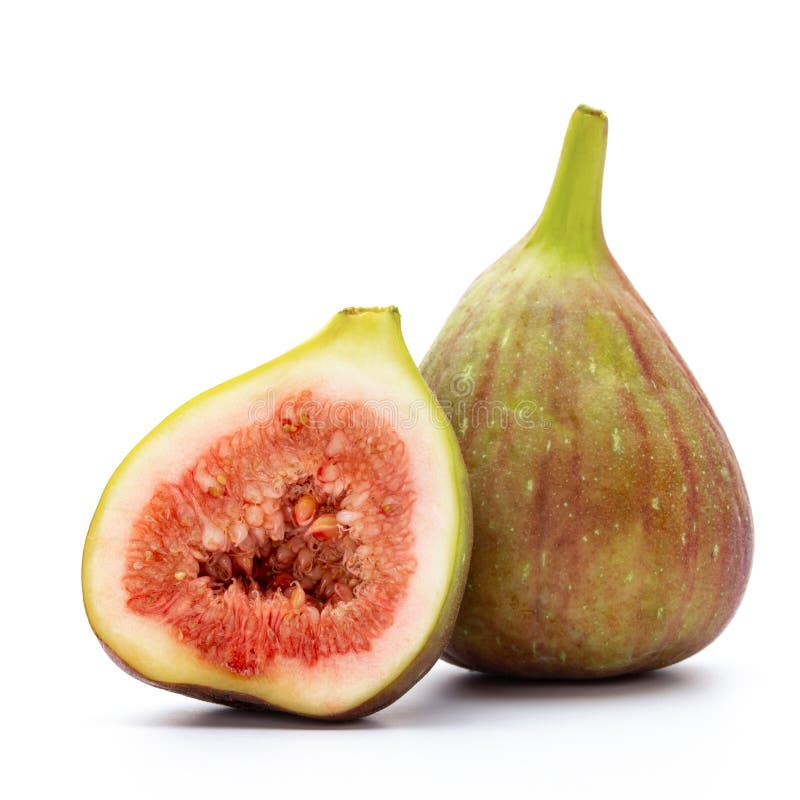 Fig Fruits Isolated on White Background. Top View. Flat Lay Pattern ...