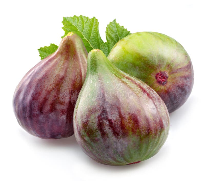 Fig Fruits with Fig Leaves Isolated on White Background Stock Image ...