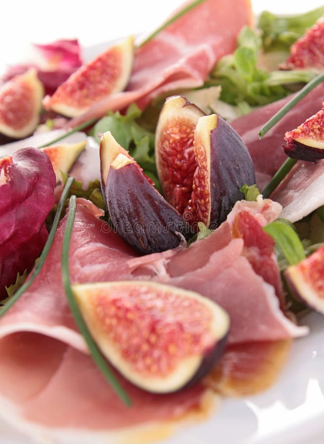 Fig and ham stock image. Image of dinner, starter, assorted - 26330535