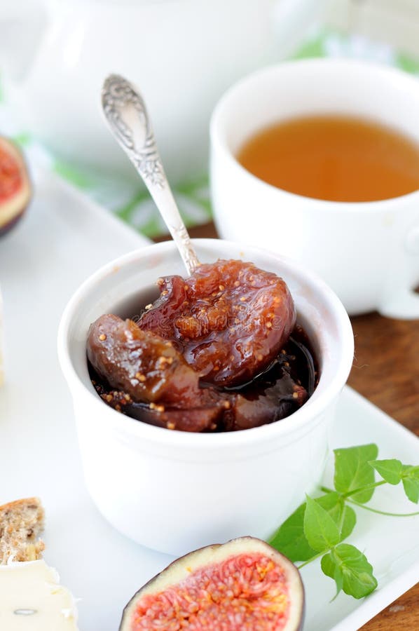 Fig jam stock photo. Image of white, breakfast, dessert - 16222886