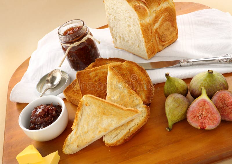 Fig Jam and Bread stock photo. Image of butter, ingredients - 18585962