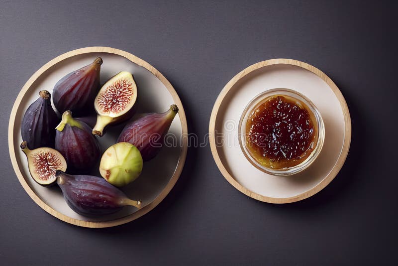 Fig Jam or Fig Marmalade with Ripe Figs, Generative AI Illustration ...