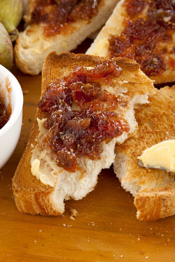 Fig Jam Toast stock photo. Image of loaf, rustic, sliced - 32918372