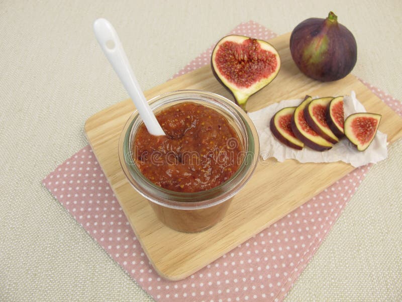 Fig mustard and fresh figs stock image. Image of recipe - 80477977