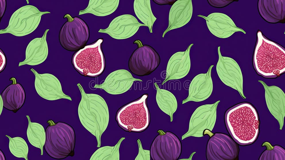 Fig Pattern.Purple. Figs are Drawn for the Pattern. Pattern for Fabrics ...