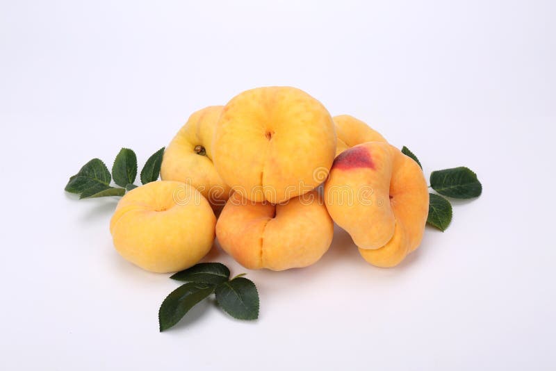 Fig Peach on White Background. Apricot, Figs. Stock Image - Image of ...