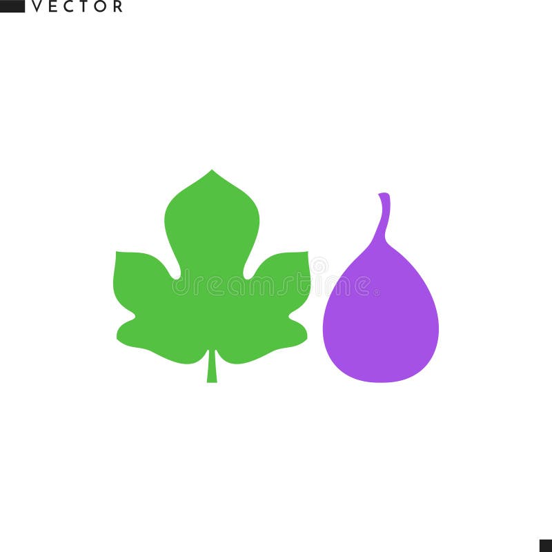 Fig Silhouette. Isolated Fig and Leaf Vector Stock Vector ...