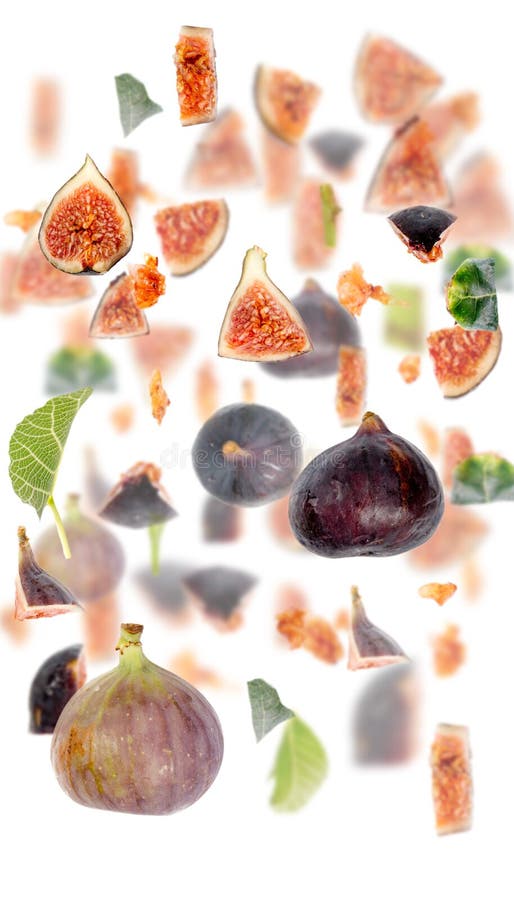 Fig Slice and Leaf Collection Stock Image - Image of piece, exotic ...
