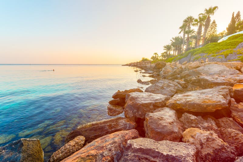 Fig Tree Bay Beach in Protaras, Cyprus Stock Image - Image of holiday ...