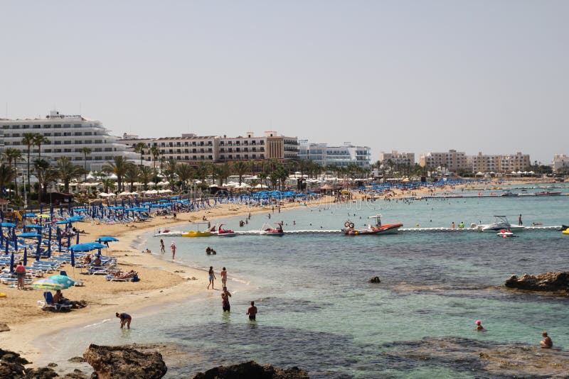 Fig tree bay editorial photo. Image of umbrella, protaras - 42127566
