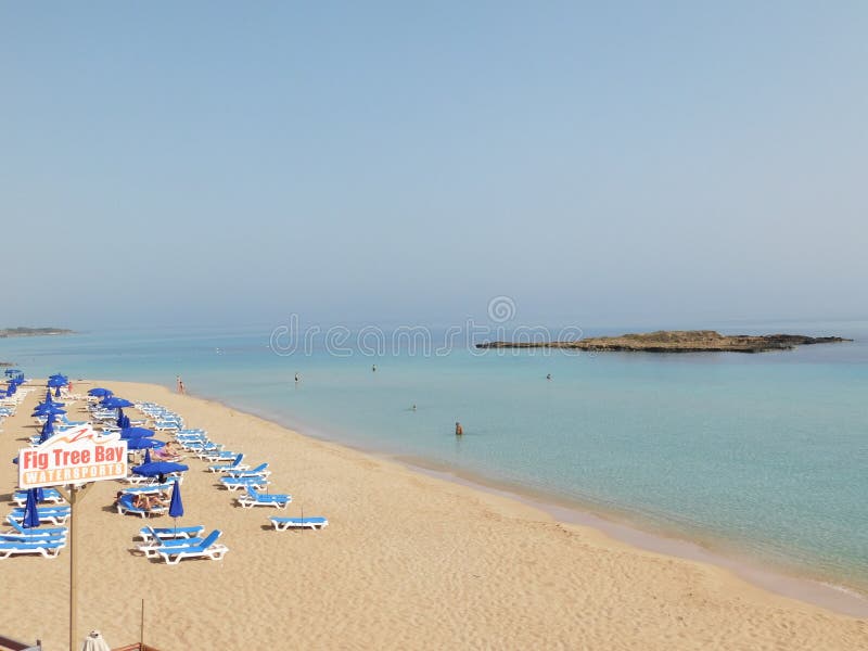 Fig Tree Beach, Cyprus. April 2021. Calm Sea at Fig Tree Beach ...