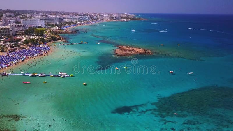Fig Tree Protaras Aerial View 4k Stock Footage - Video of beach, coast ...