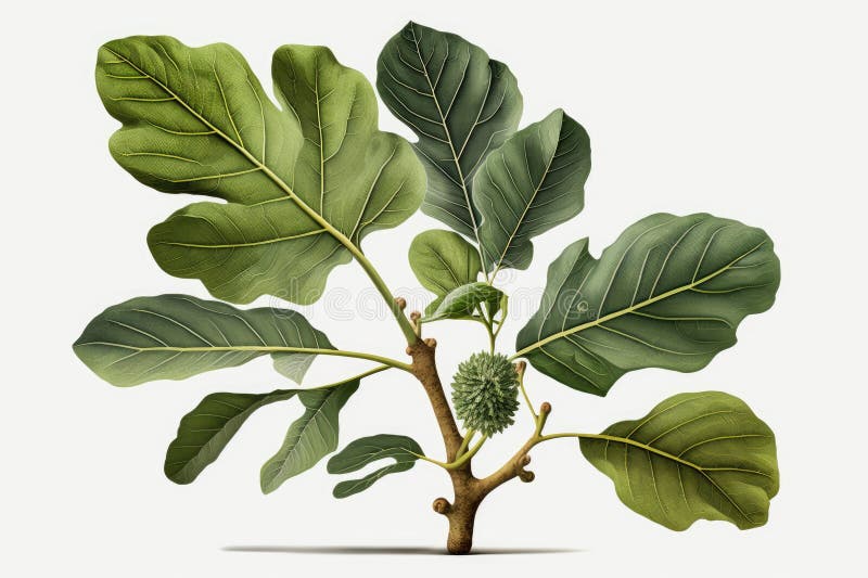 Fig Tree on a White Background. Generative AI Stock Illustration ...