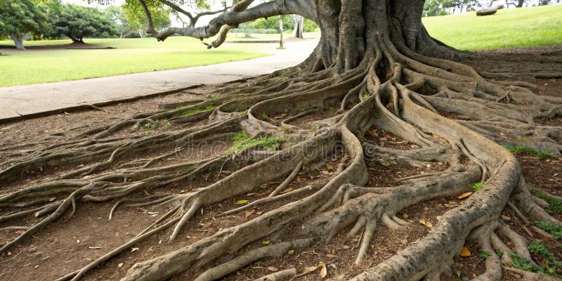 Fig trees roots stock illustration. Illustration of environment - 366653832