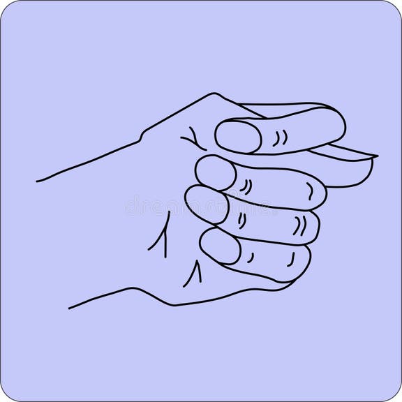 Fico or Fig Gesture Drawn by Means of Black Lines Stock Vector ...