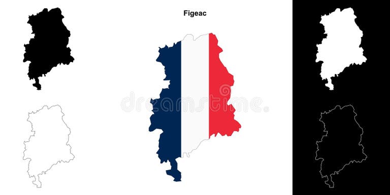 Figeac outline map stock vector. Illustration of border - 361898742