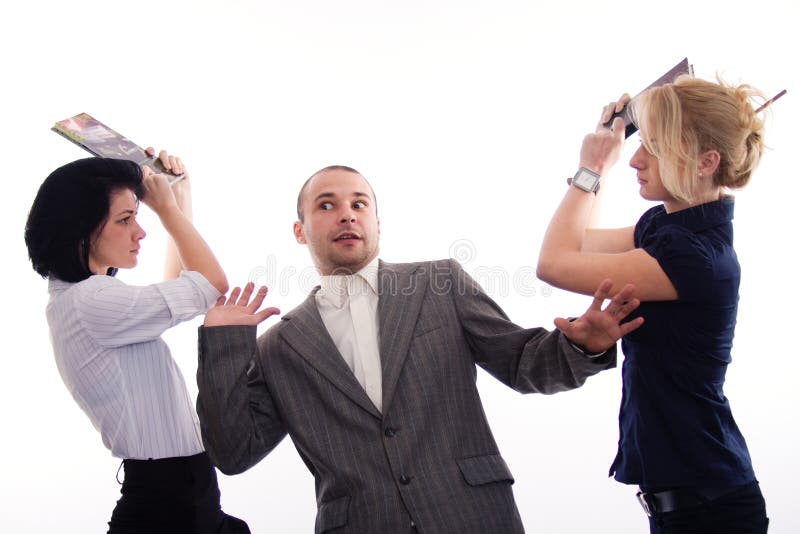 Businessmen Fighting in the Office Stock Photo - Image of office ...