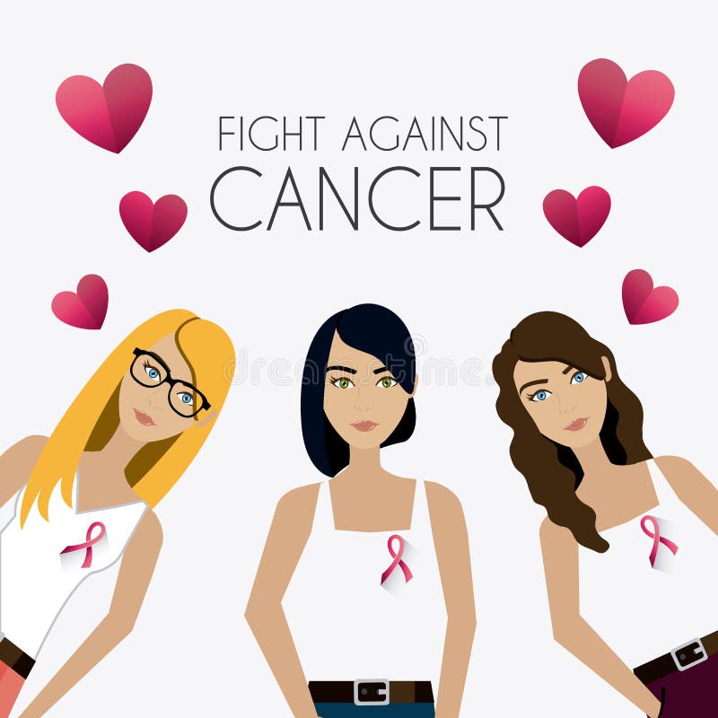Fight Against Breast Cancer Campaign Stock Vector - Illustration of ...
