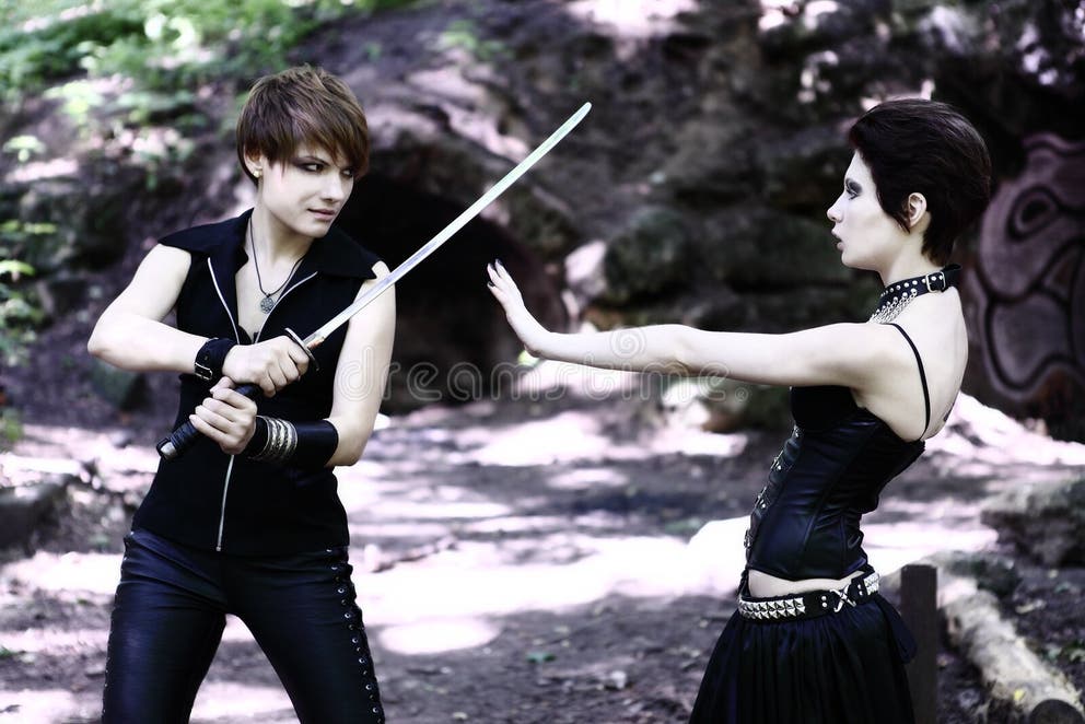 Fight against vampire stock photo. Image of caucasian - 25623952