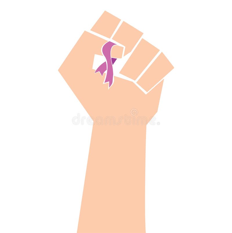 Fist With Breast Cancer Ring Stock Illustration - Illustration of pink ...