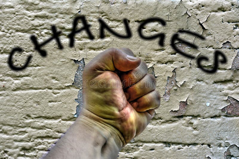 Fight for changes stock image. Image of hand, power - 182515217