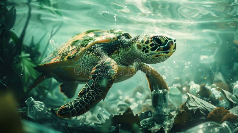 The Fight for Cleanliness: the Plastic Menace in the Ocean. Generated ...