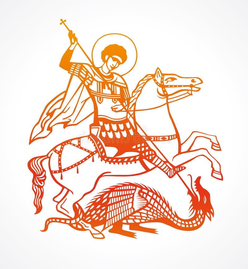 Saint George knight dragon stock illustration. Illustration of fighting ...