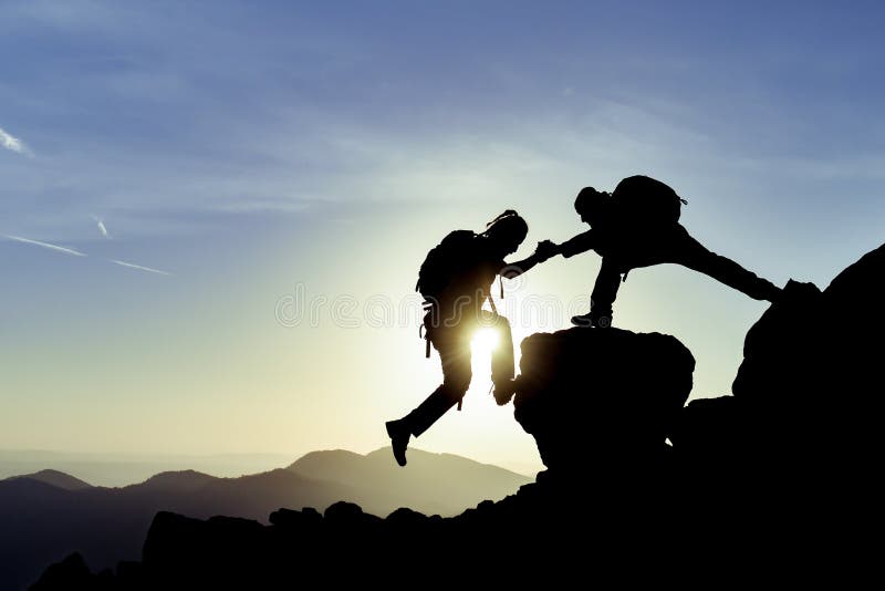 Fight for the Goal and Reach the Summit Together Stock Image - Image of ...