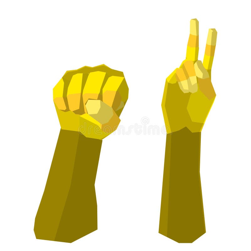 Fight Hand Gesture Symbol. Fist Hand Battle Punch Power. Competition ...