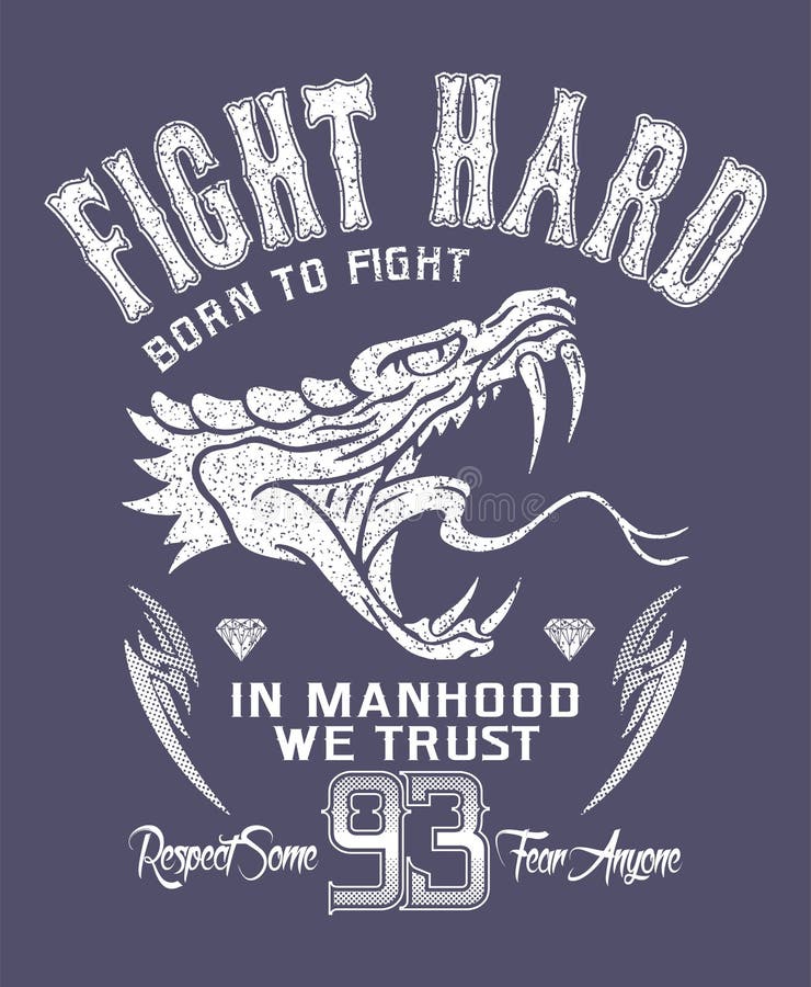 Fight Hard. Born to fight. stock vector. Illustration of danger - 304954447