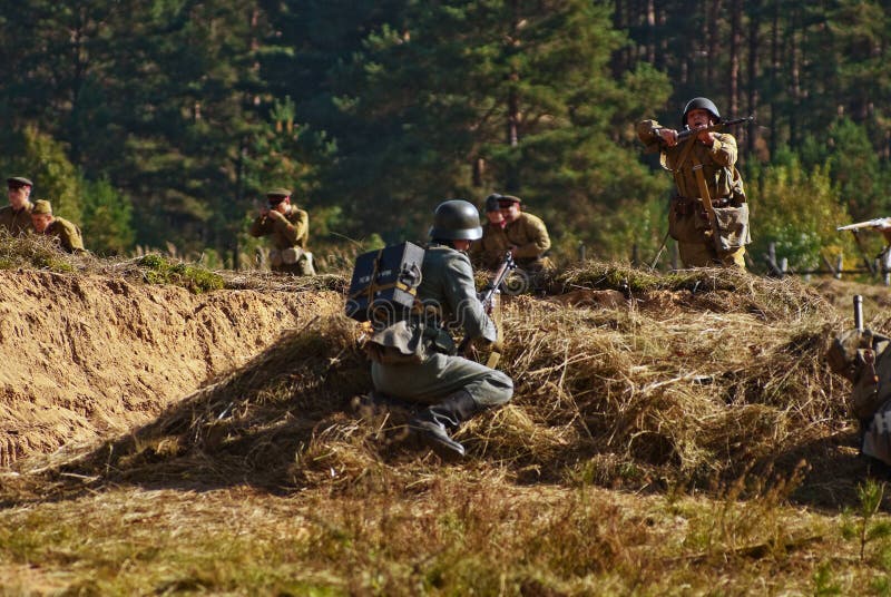 Fight Imitation between German Army and Red Army Editorial Stock Image ...