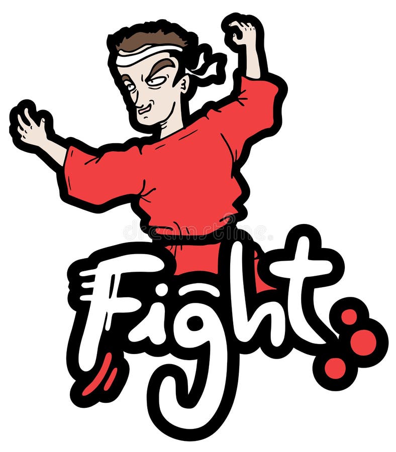 Fight man draw stock vector. Illustration of overalls - 236113675