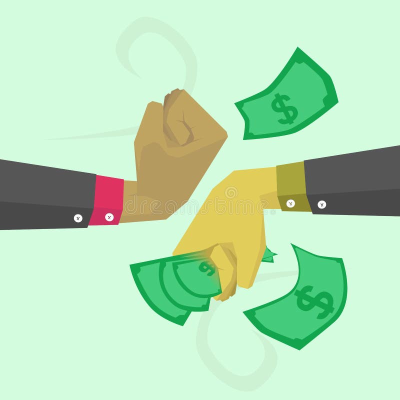 Fighting over money stock vector. Illustration of over - 4511492