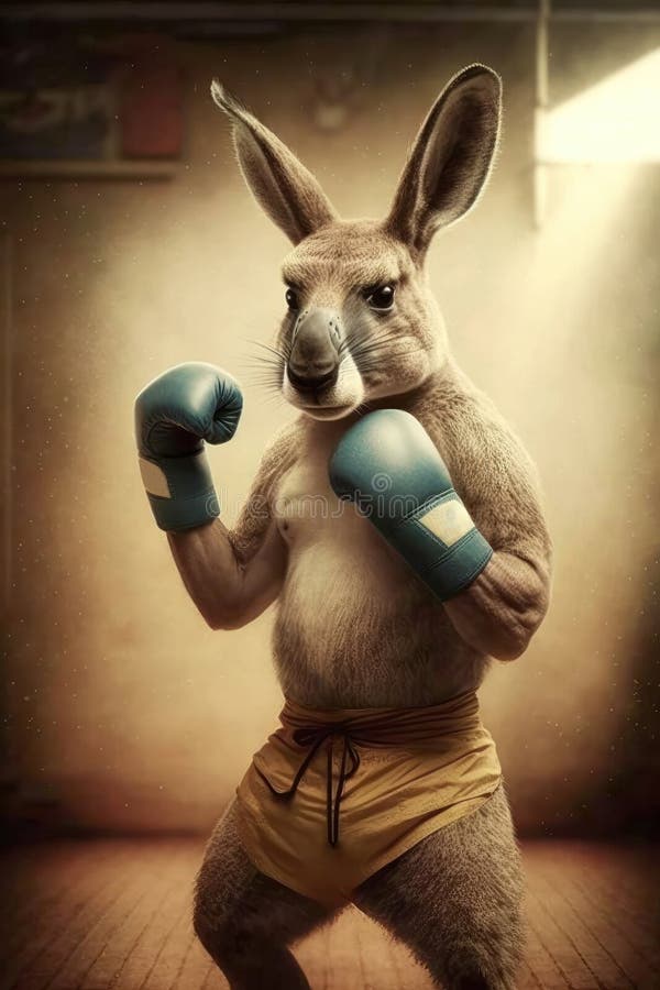 The Fight for the Outback. Kangaroo Boxing. Generative Ai Stock ...