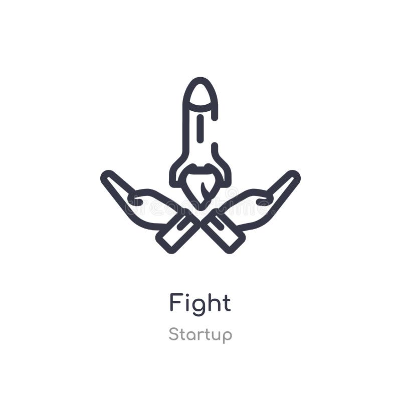 Fight Outline Icon. Isolated Line Vector Illustration from Startup ...