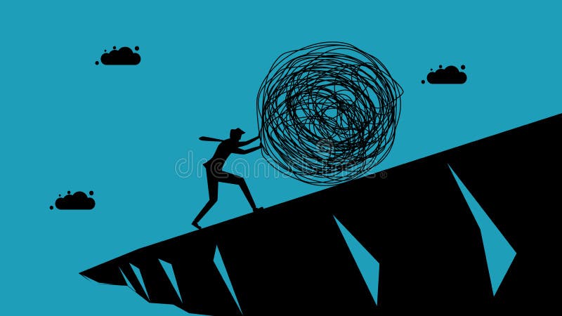 Fight the Problem. Businessman Running with a Shield To Prevent Chaos ...