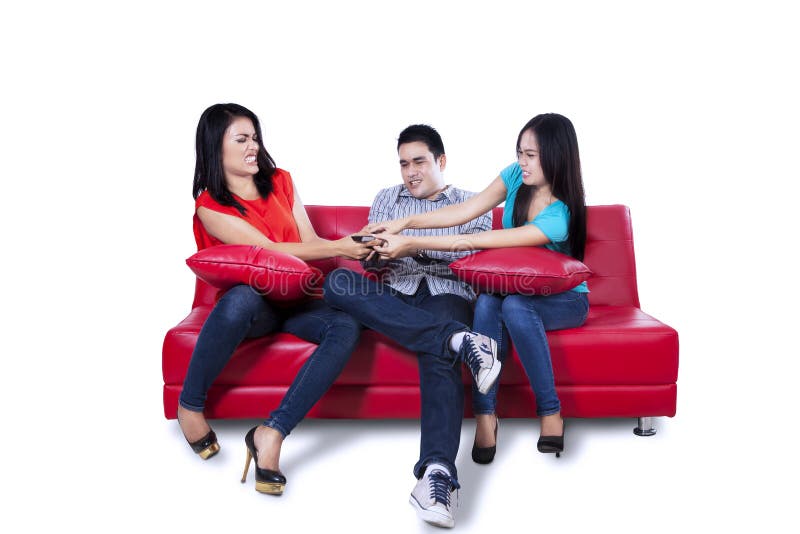 Fight for Remote Control stock photo. Image of emotion - 33510392