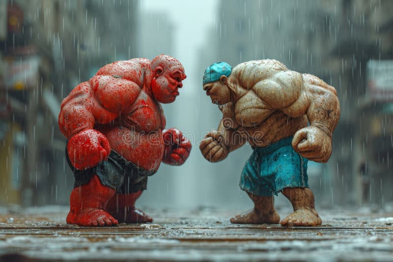 A Fight between Two Boxers . they are Facing Each Other Stock ...