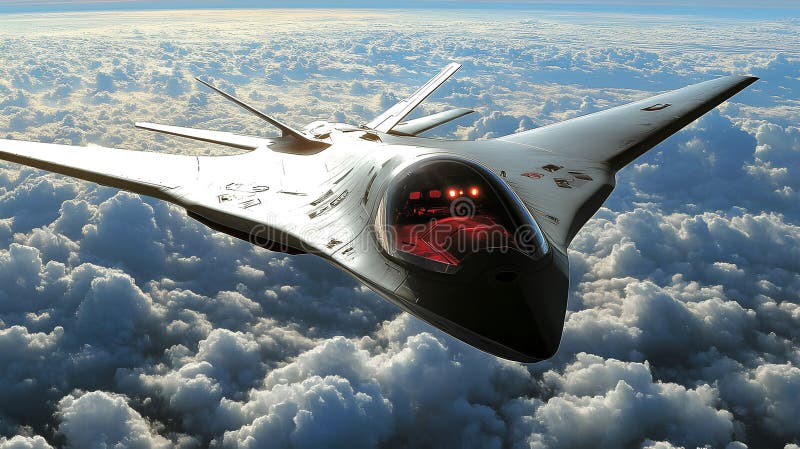 Fighter Aircraft in the Clouds. Intense Motion, Showcasing Power and ...