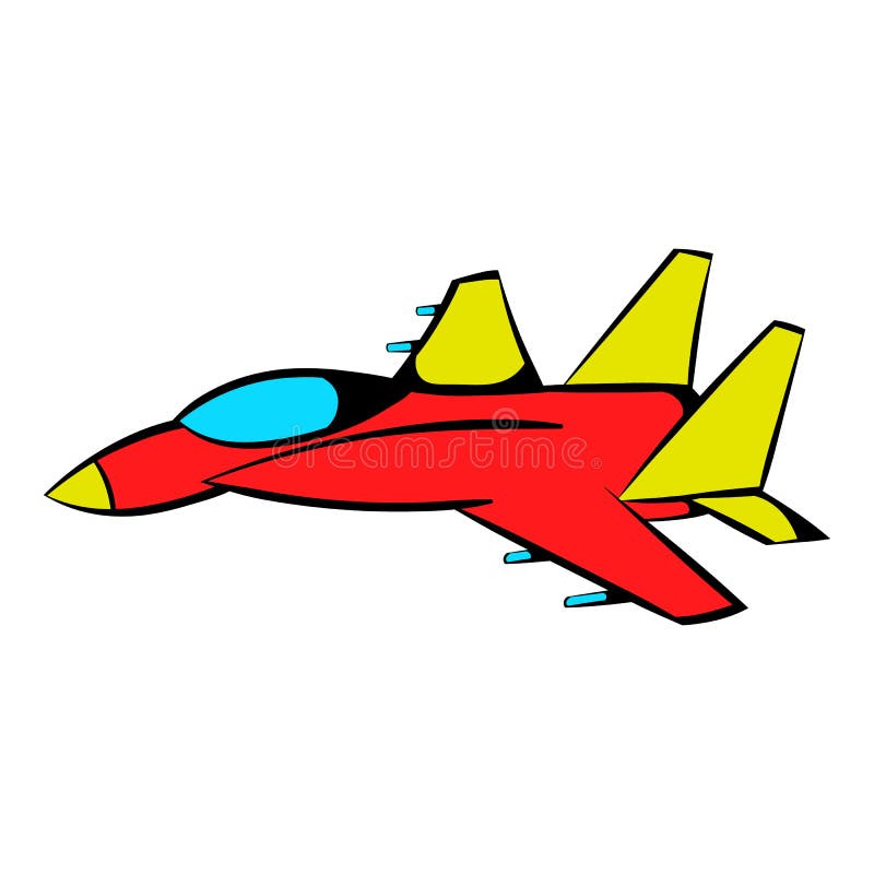 Fighter Aircraft Icon, Icon Cartoon Stock Vector - Illustration of ...