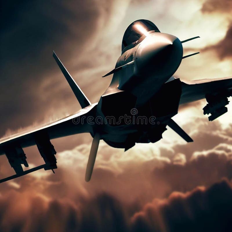 Fighter Aircraft Launches a Rocket Stock Illustration - Illustration of ...