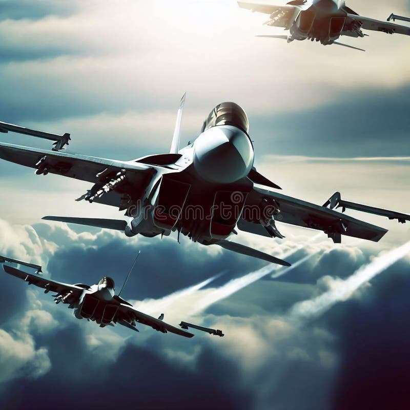 Fighter Aircraft Launches a Rocket Stock Illustration - Illustration of ...
