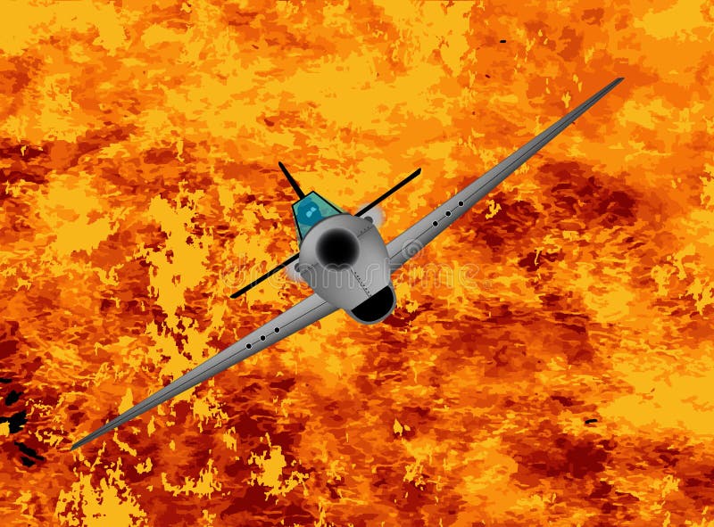 Fighter Aircraft Rising from a Bomb Blast Stock Vector - Illustration ...