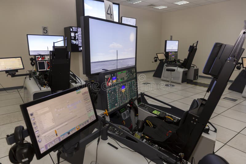 Fighter Aircraft Simulator Training Room Stock Photo - Image of battle ...