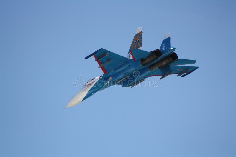 Fighter Aircraft SU-27 in Flight Editorial Stock Image - Image of ...