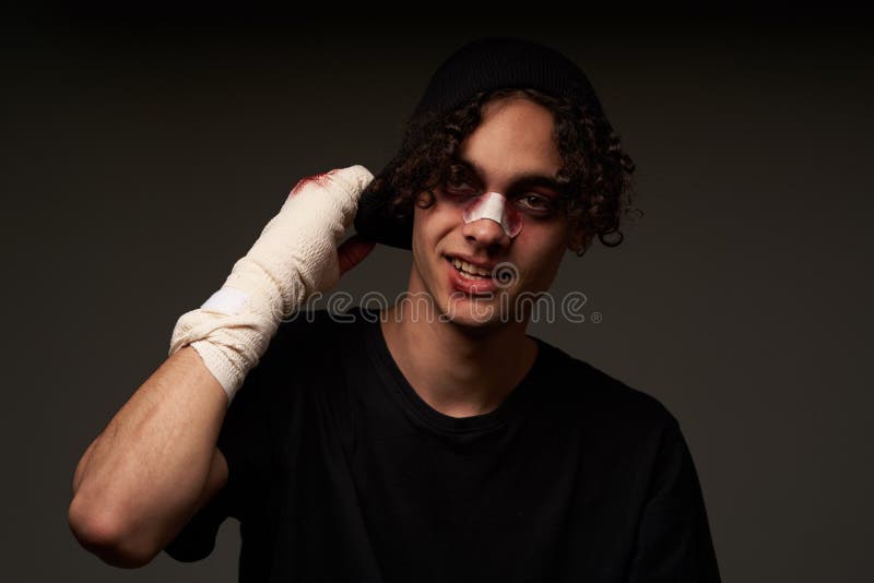 Fighter with Broken Nose Training Boxing Conflict Aggression Injury ...