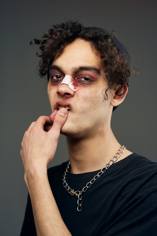 Fighter with Broken Nose Training Boxing Conflict Aggression Injury ...