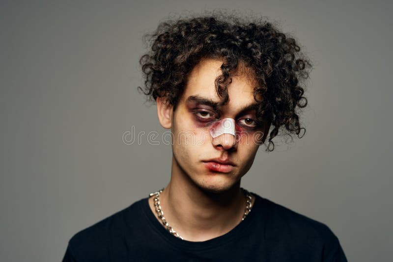 Fighter with Broken Nose Training Boxing Conflict Aggression Injury ...