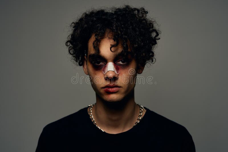 Fighter with Broken Nose Training Boxing Conflict Aggression Injury ...